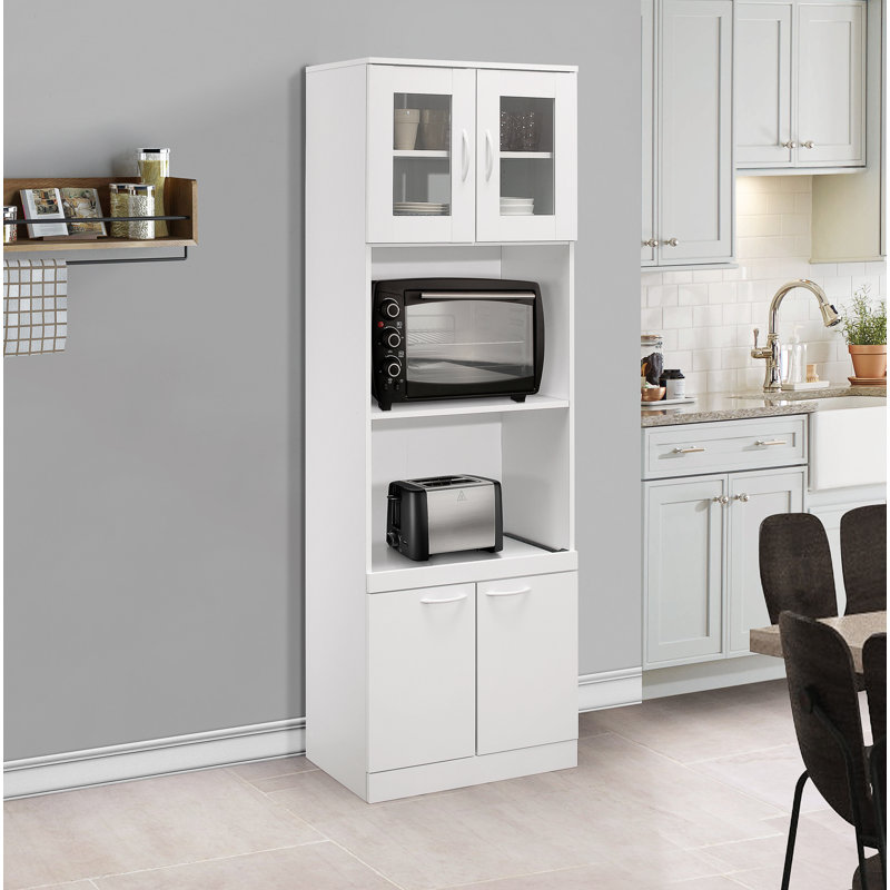 Tall microwave stand with storage store